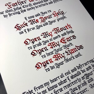 Altar Server Prayer Calligraphy Print: Catholic Sacristy Decoration - Etsy