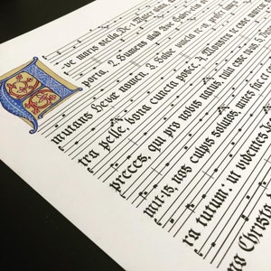 Custom Gregorian Chant Traditional Catholic Prayer and Hymn Calligraphy ...