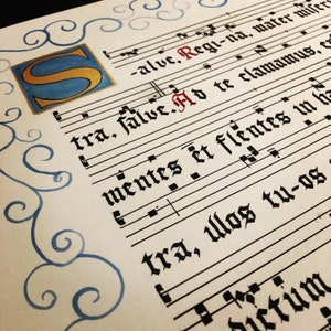 Custom Gregorian Chant Traditional Catholic Prayer and Hymn Calligraphy ...
