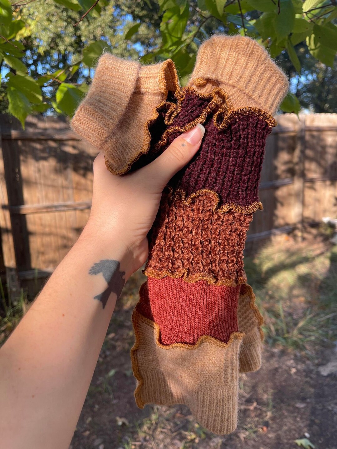 Autumn Leaves Arm Warmers, Katwise Inspired, Patchwork Sweater ...