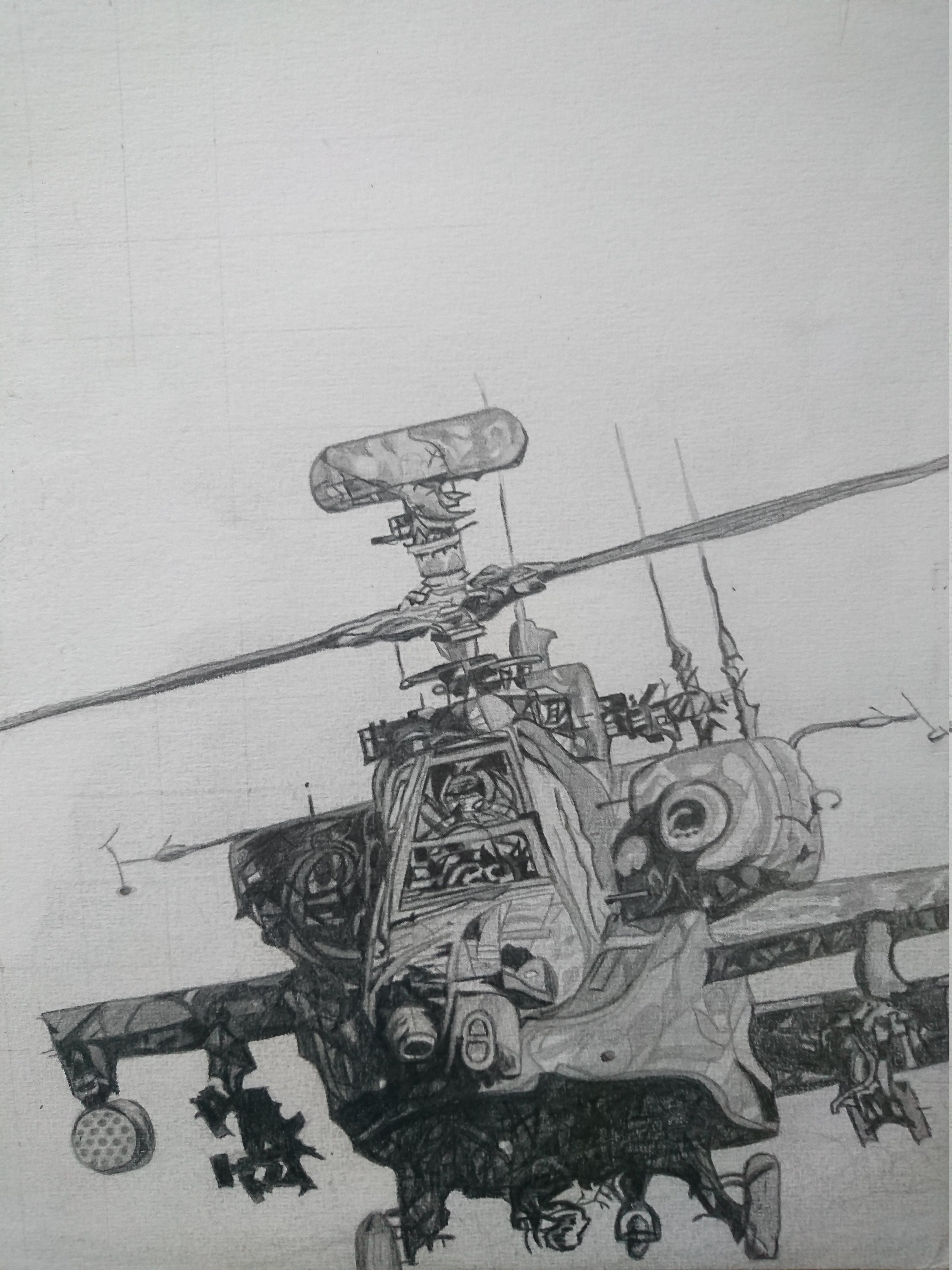 Apache Helicopter Drawing