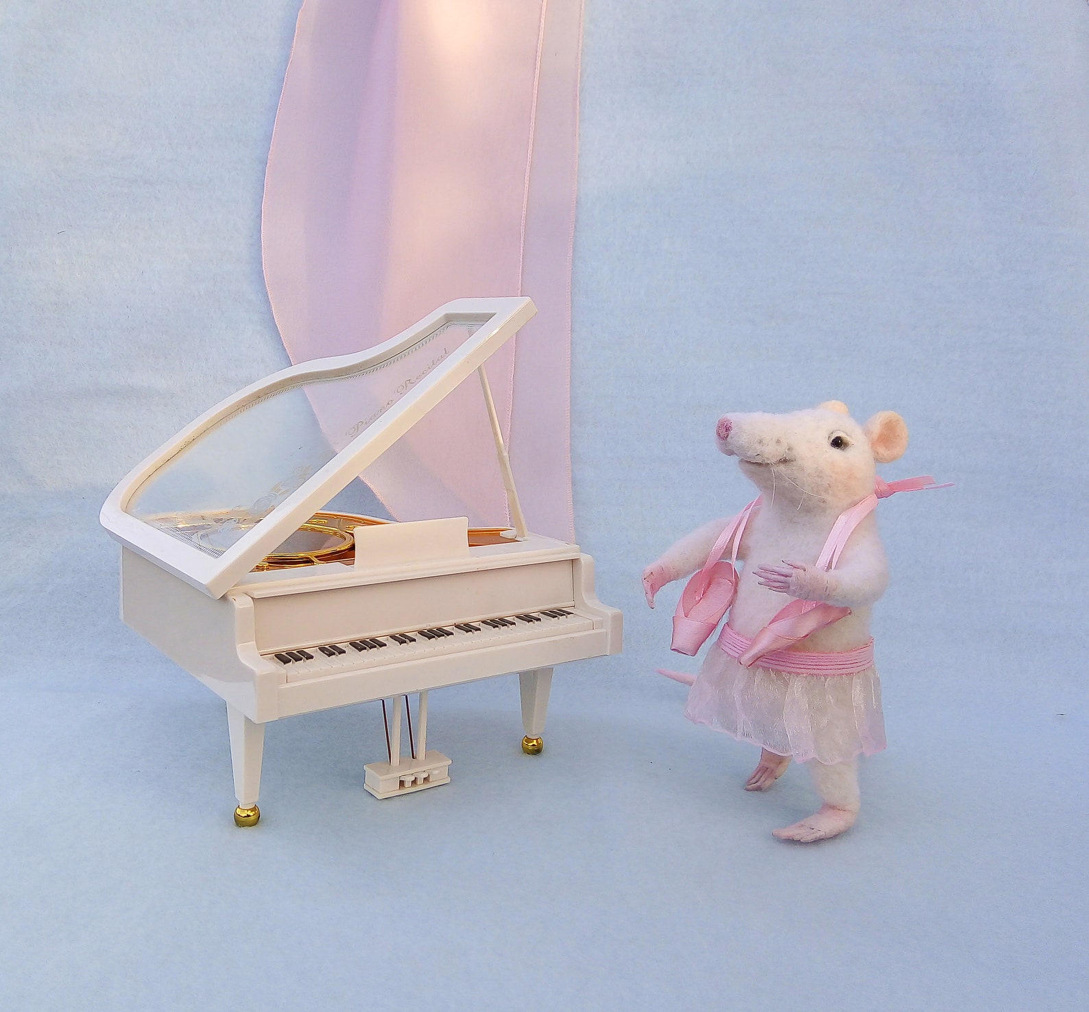 White ballet mouse doll Rat ballerina figurine Mouse soft | Etsy