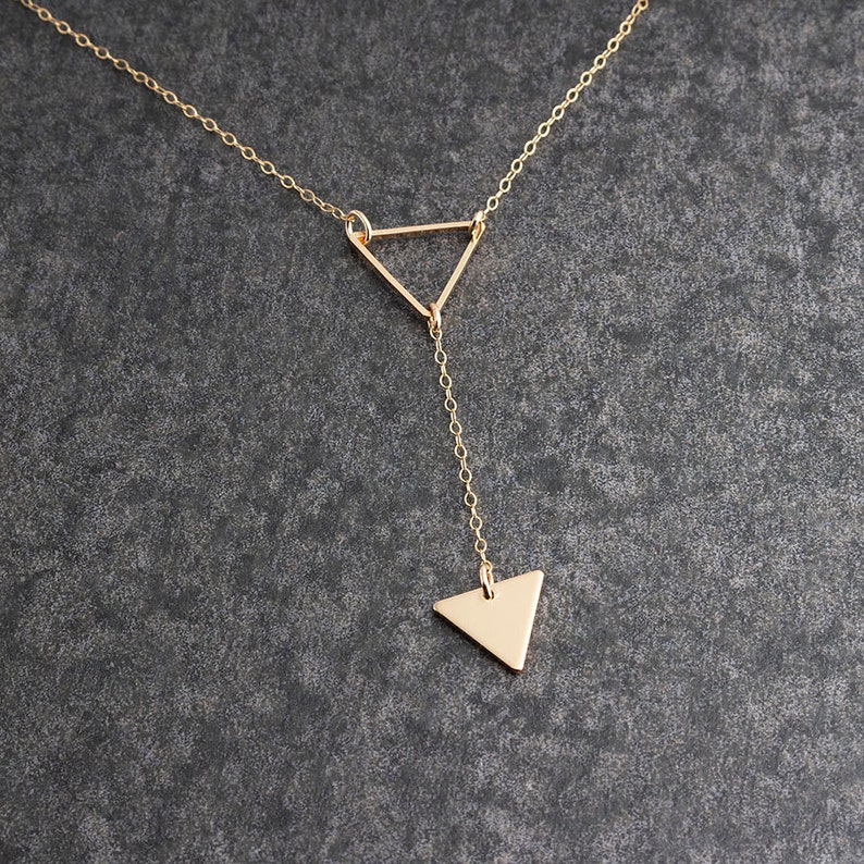 Stainless Steel Triangle Charm Necklace Triangle Steel Charm | Etsy