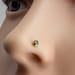 Nose Nail Stud Gold Jade Stone Nose Cartilage, 18ga Gold Stud, Nose ...