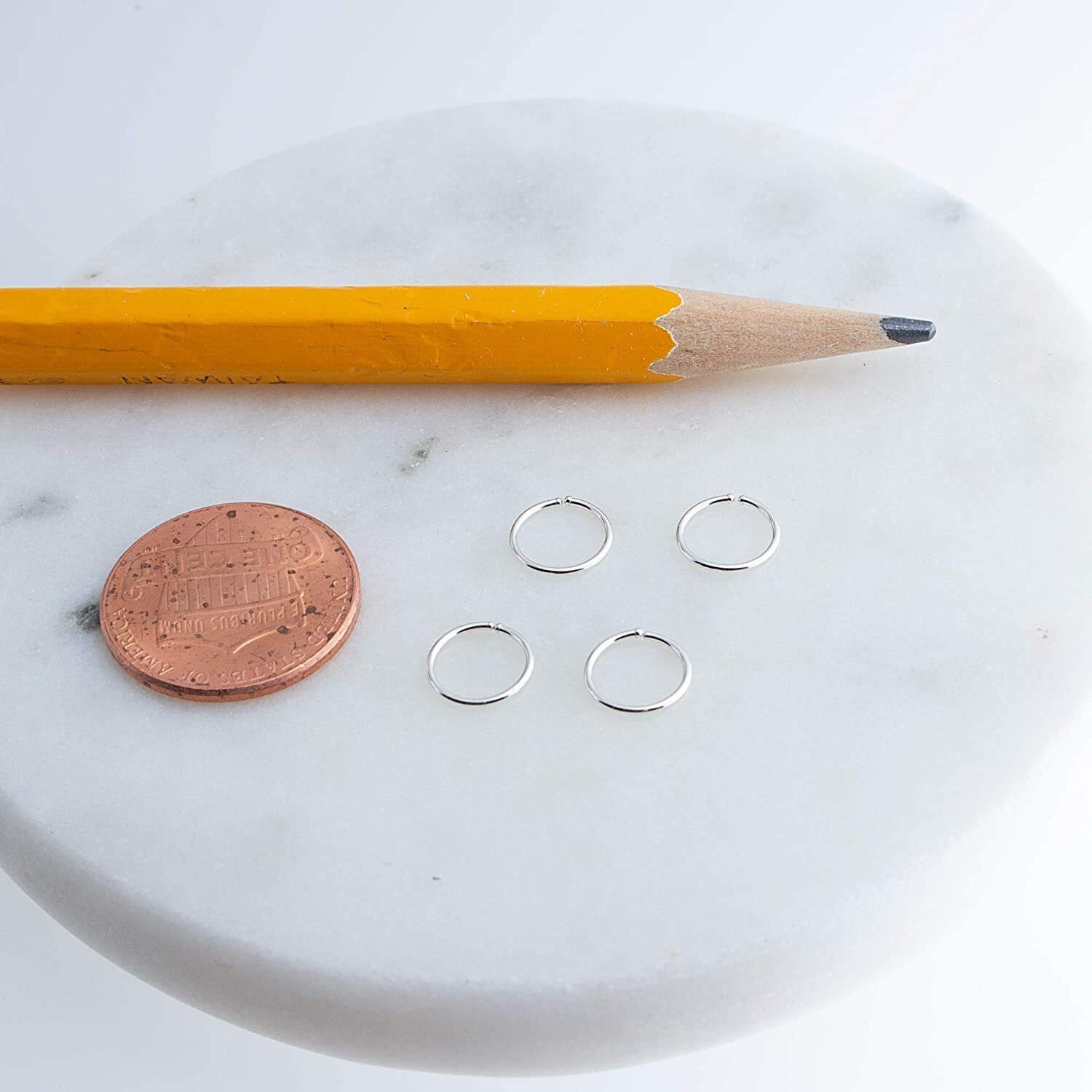 Set 2 Pairs Argentium Silver Hoops 6mm or 0.23 Inch 21 Gauge | Etsy