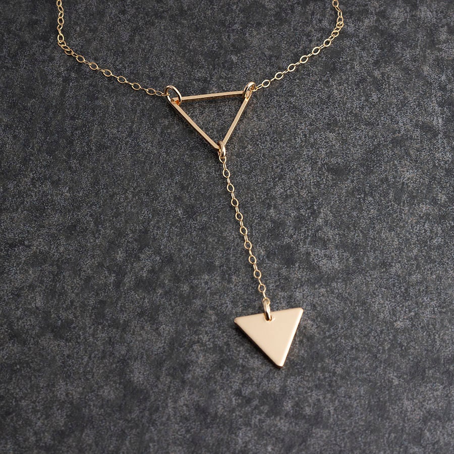 Stainless Steel Triangle Charm Necklace Triangle Steel Charm | Etsy