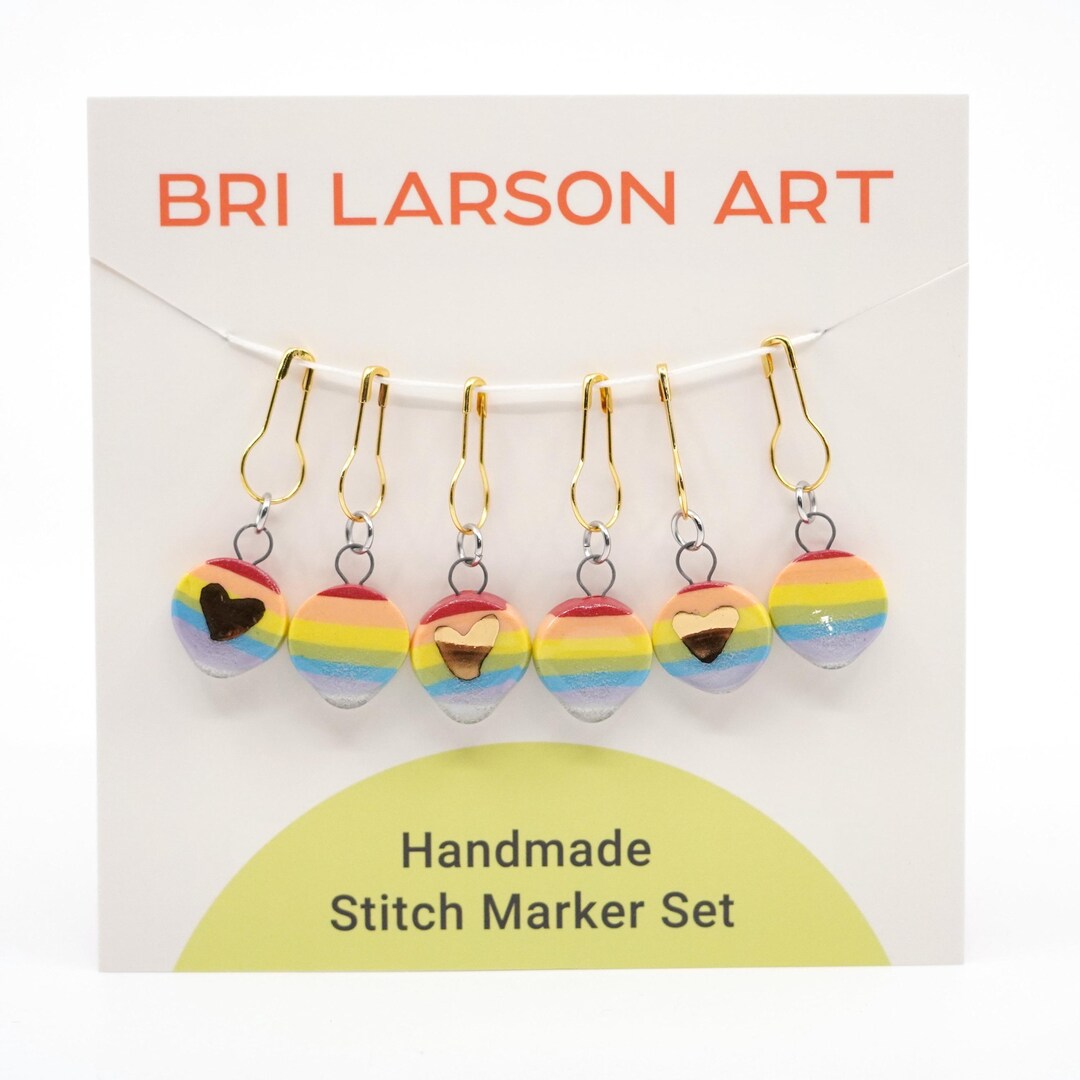 Rainbow Stitch Marker Set - Pin Version W/ Gold - Etsy