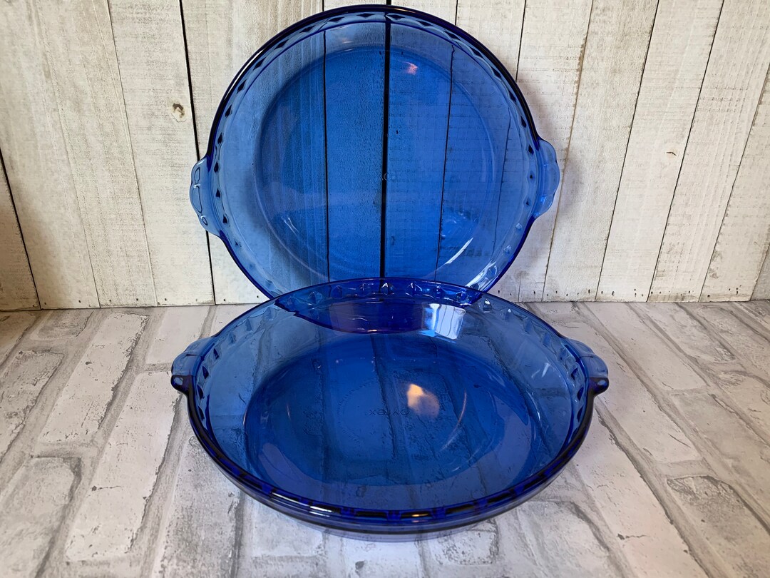 Vintage Pyrex Cobalt Blue 9.5'' Pie Plate Set of 2. Cobalt Blue Glass ...