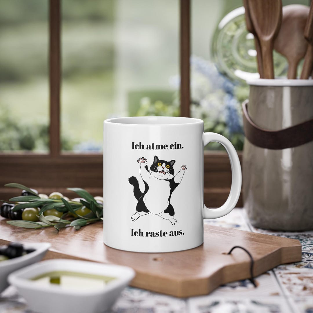 Ich Atme Ein. Ich Raste Aus. | Funny Coffee Mug Sarcasm | Office Humor ...