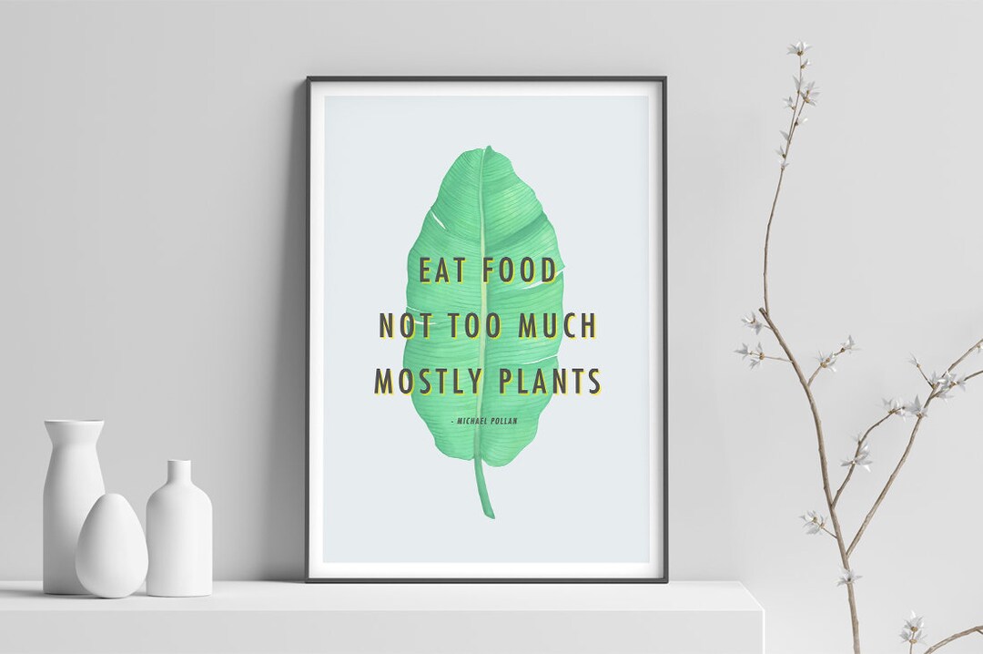 Wellness Poster, Food Poster Vegan Wall Art, Plant Based Diet Print ...