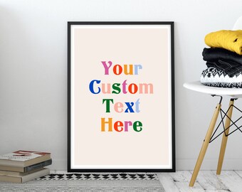 Custom Text Poster - Etsy