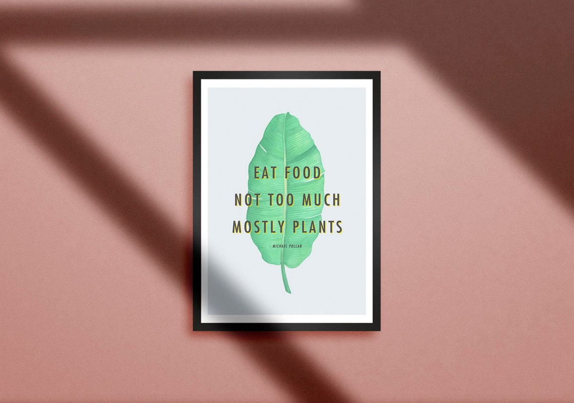 Wellness Poster, Food Poster Vegan Wall Art, Plant Based Diet Print ...