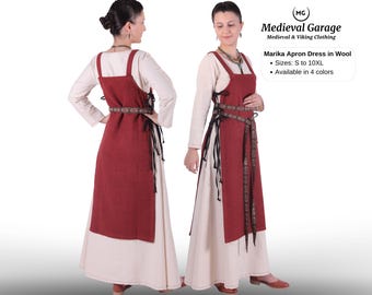 Medieval Viking Woolen Pinafore Apron Dress, Norse Reenactment Garb, SCA,LARP, Ren-fair,cosplay ...