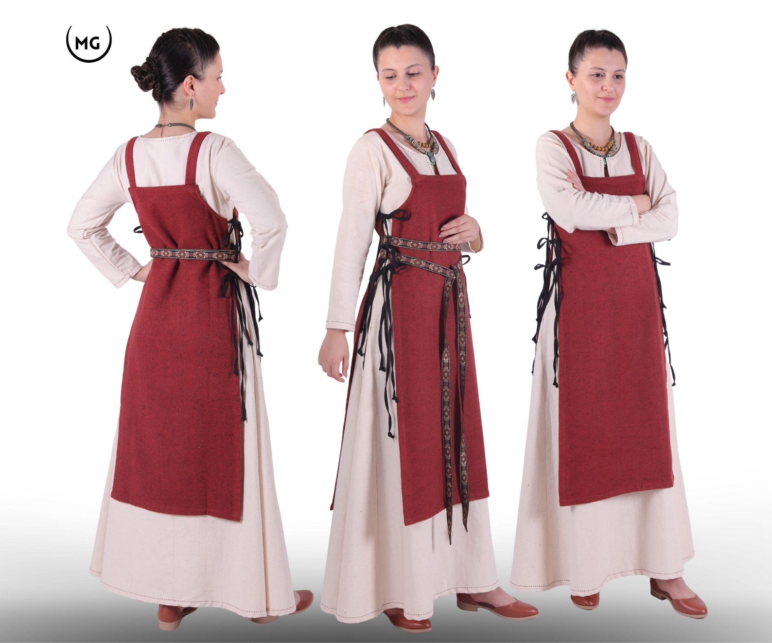 Medieval Viking Woolen Pinafore Apron Dress, Norse Reenactment Garb ...