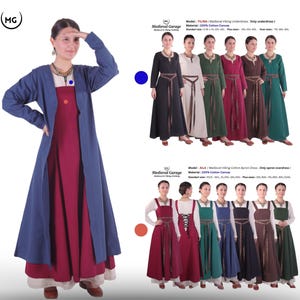 Medieval Viking Cotton Canvas Birka Coat, Norse Reenactment Garb ...