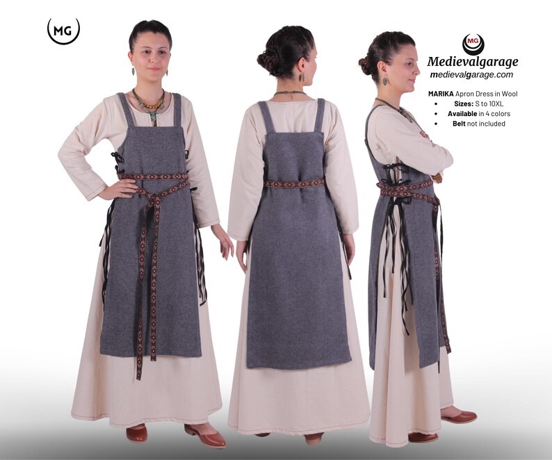 Wool Viking Apron Dress, Medieval Reenactment Garb, S-10XL - Etsy