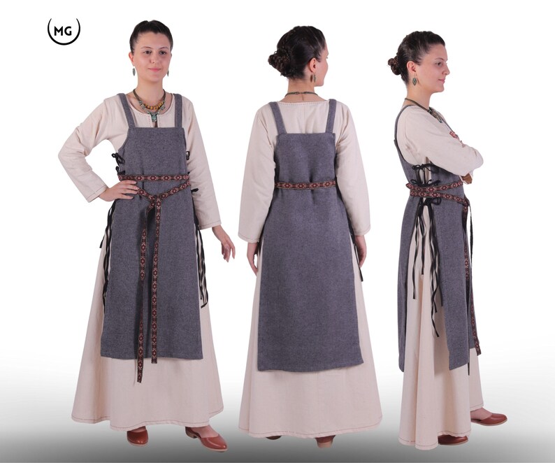 Medieval Viking Woolen Pinafore Apron Dress, Norse Reenactment Garb ...