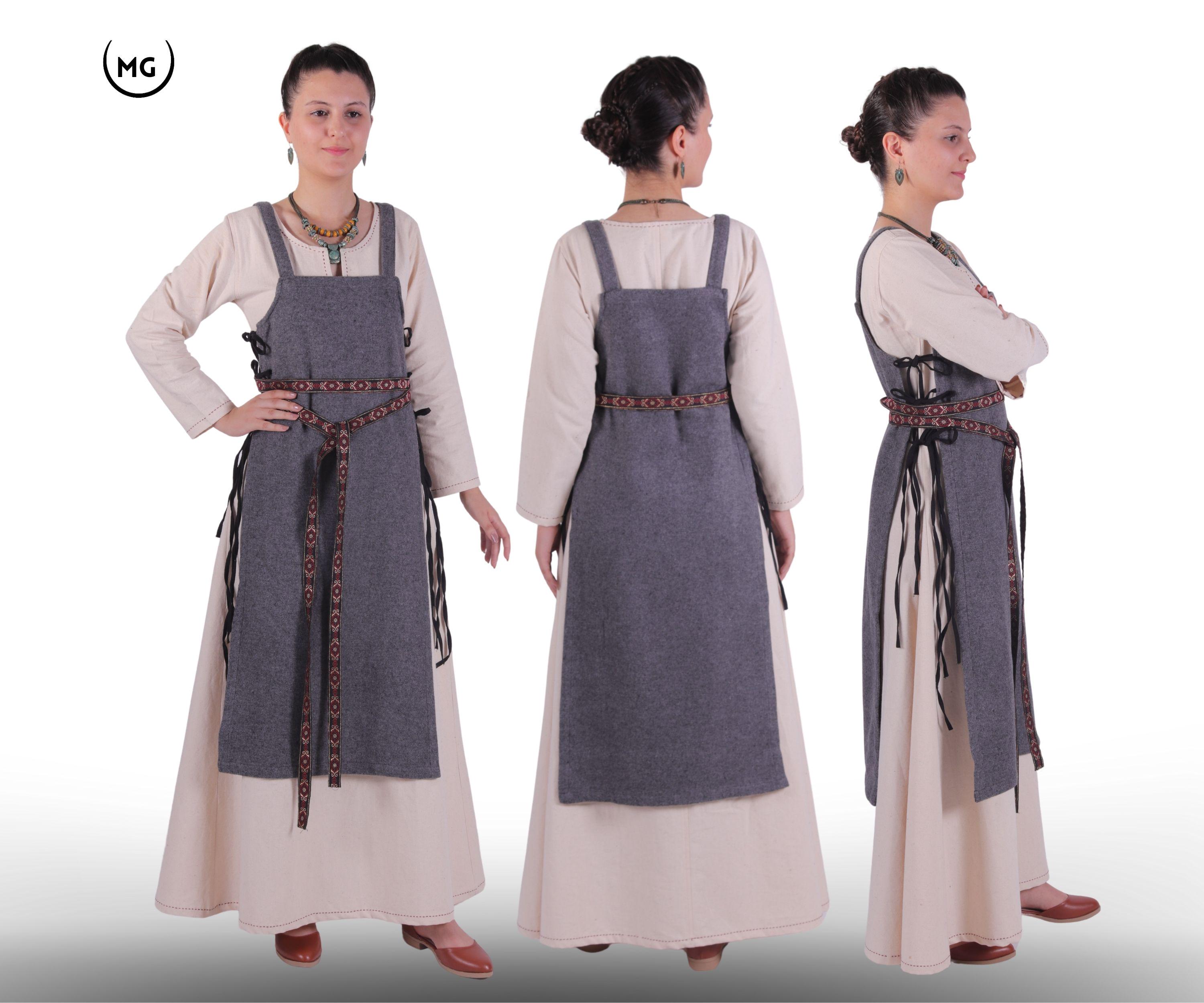 Medieval Viking Woolen Pinafore Apron Dress, Norse Reenactment Garb ...