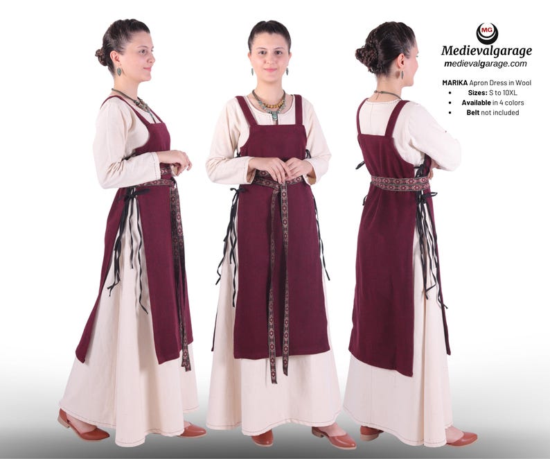 Medieval Viking Woolen Pinafore Apron Dress, Norse Reenactment Garb ...