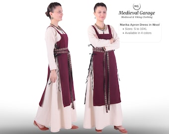 Medieval Viking Woolen Pinafore Apron Dress, Norse Reenactment Garb ...