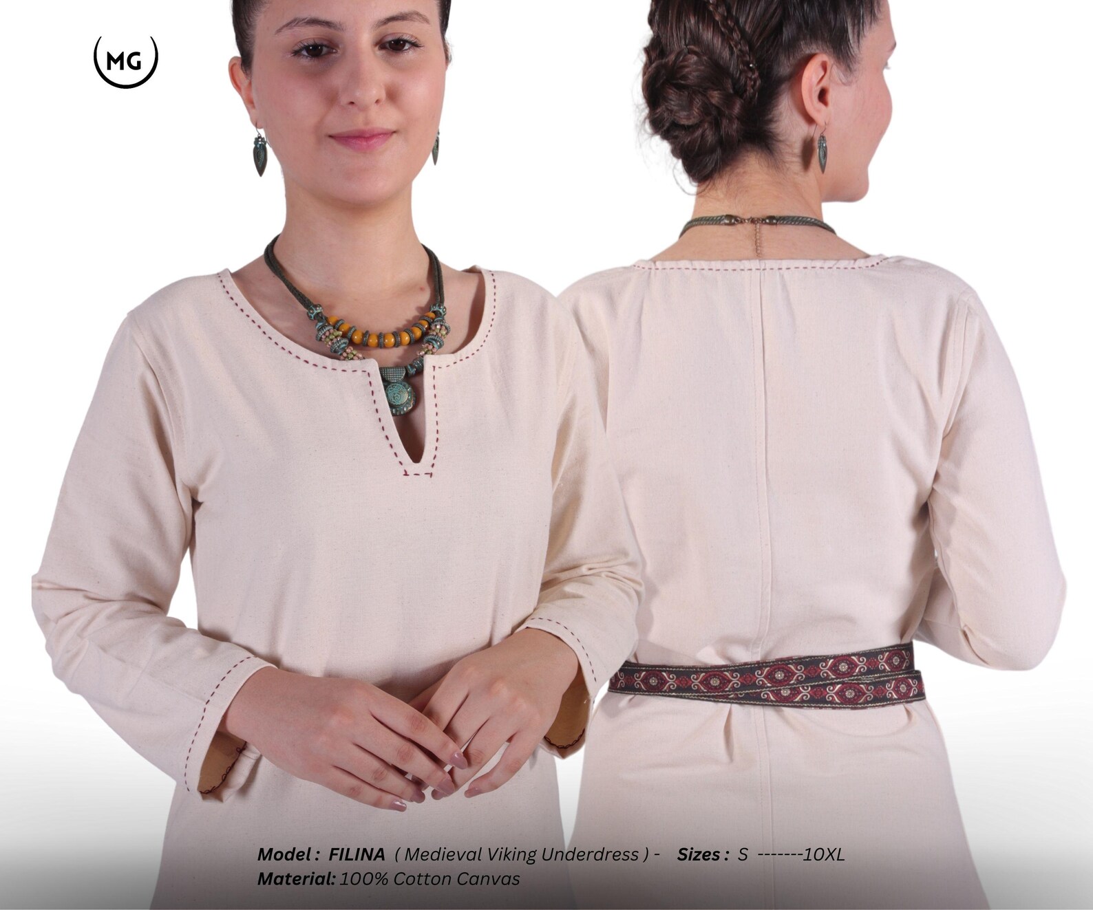 Medieval Viking Woolen Pinafore Apron Dress, Norse Reenactment Garb ...