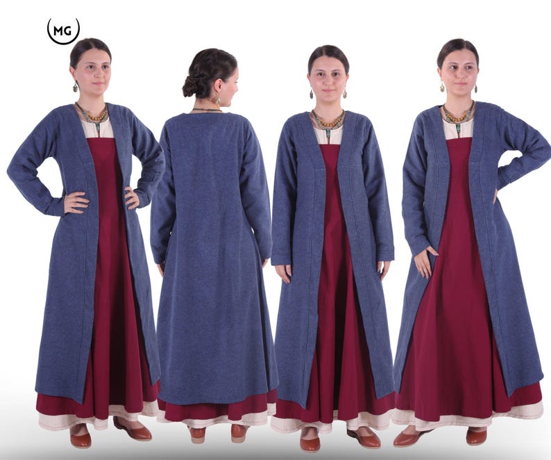 Medieval Vikingwoolen Birka ELIKA Coat, Reenactment Costume, SCA LARP ...