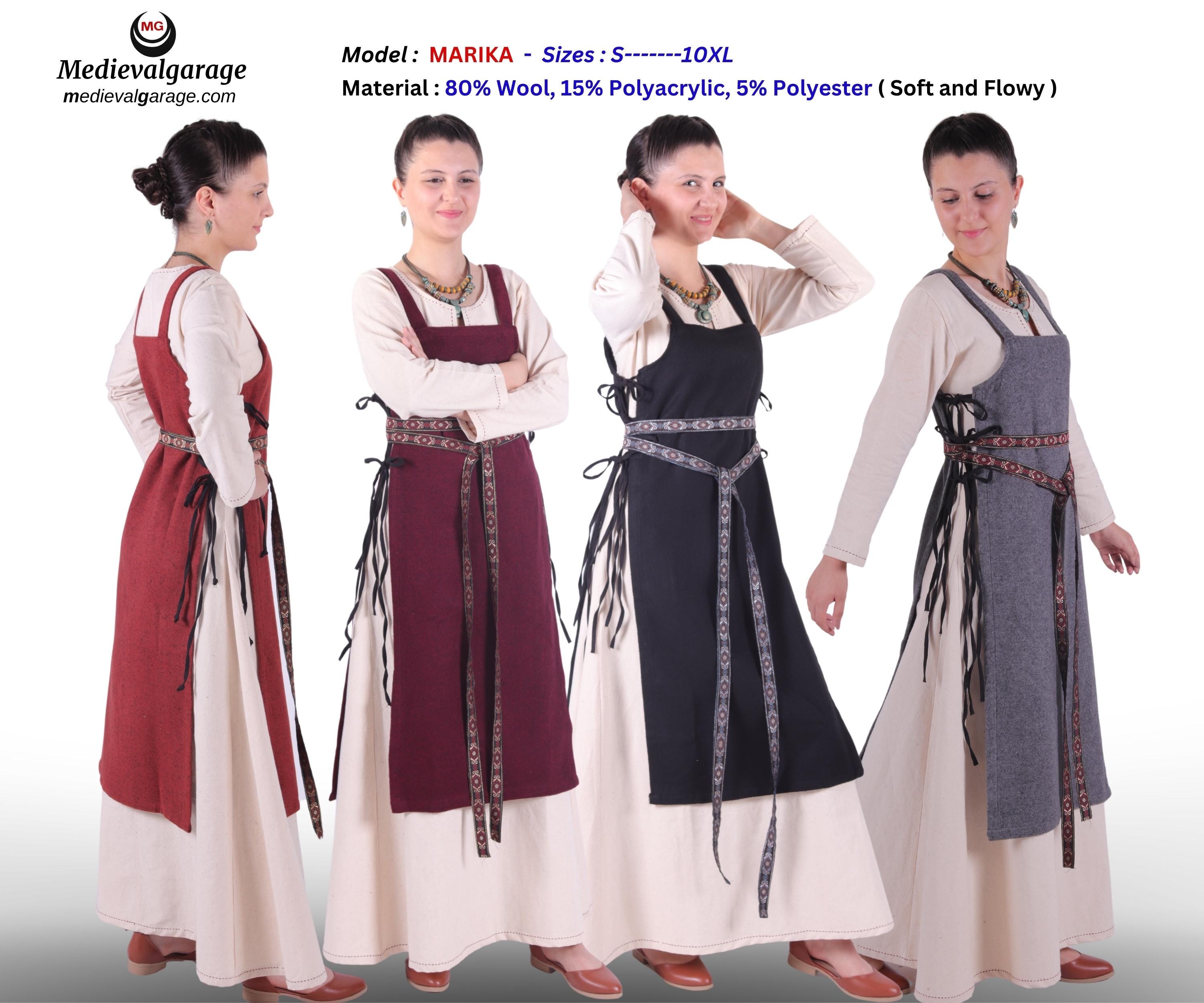 Medieval Viking Woolen Pinafore Apron Dress, Norse Reenactment Garb ...
