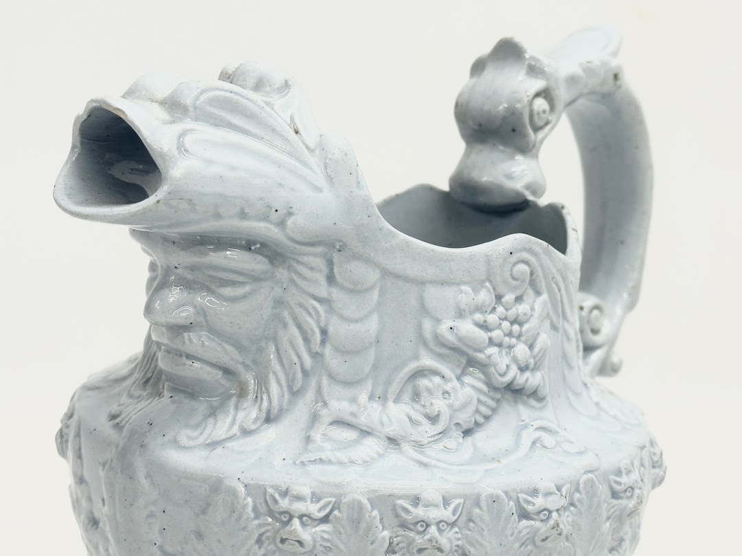 A Rare Early 19th Century English Pottery Jug With Neptune Mask Spout ...