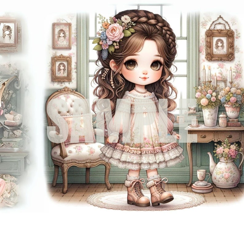 Shabby Chic Chibi Girls A Generative AI Art Prompt Guide for Beginners - Etsy