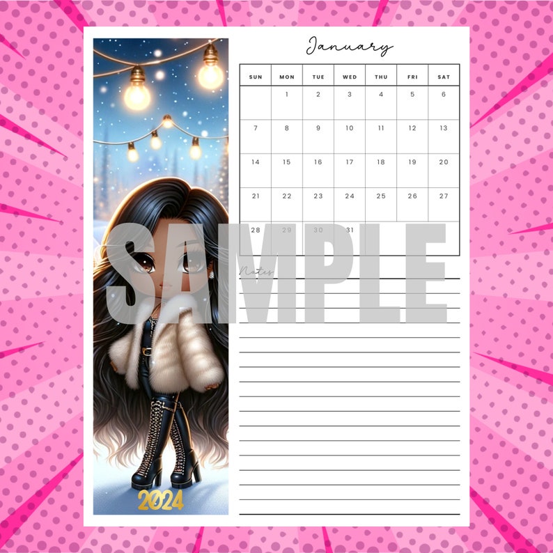 2024 Chibi Girls Calendar With Bonus Image Prompts | Dall-e3 & Chatgpt ...