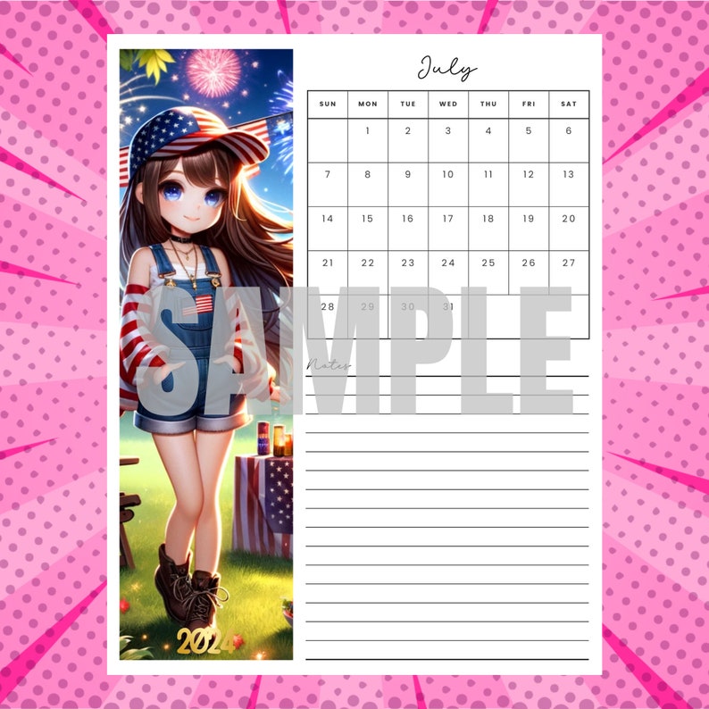 2024 Chibi Girls Calendar With Bonus Image Prompts | Dall-e3 & Chatgpt ...