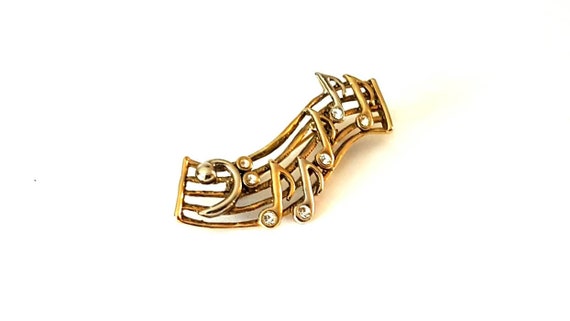 Bass clef and musical note brooch - Gem