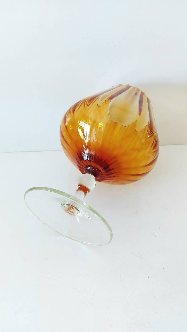 Large Cognac Cup, Empoli Art Glass Vintage Italian Glass - Etsy
