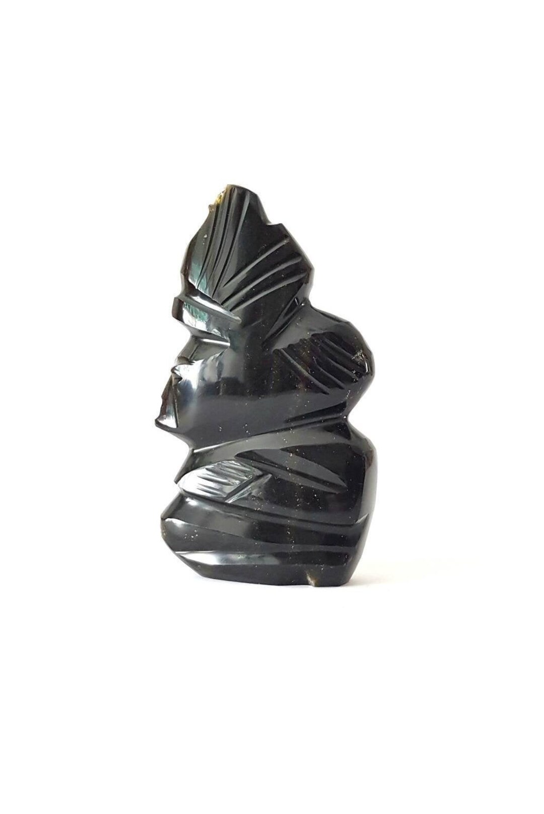 Vintage Mayan Aztec Golden Obsidian Sculpture - Etsy