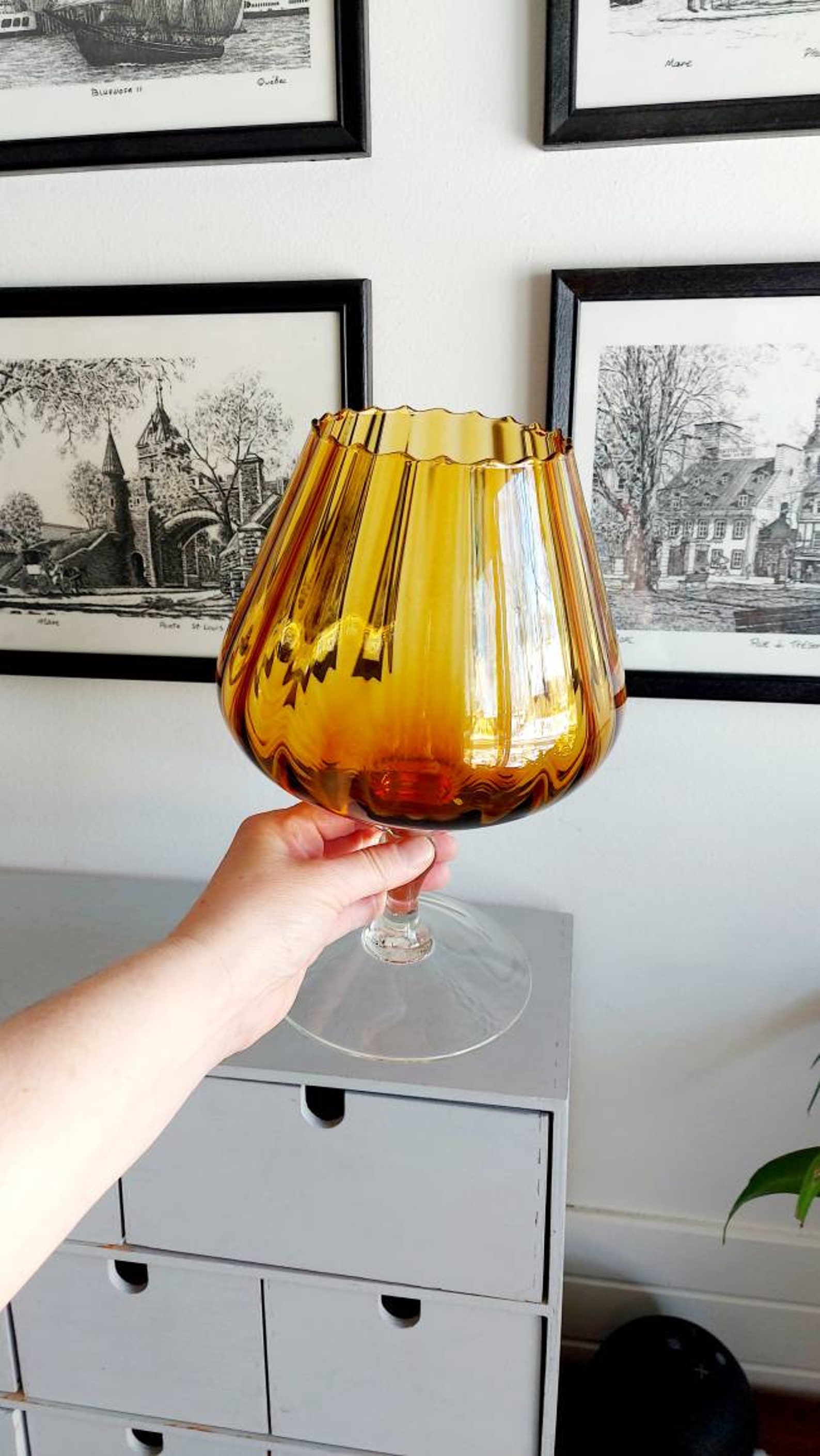Large Cognac Cup, Empoli Art Glass Vintage Italian Glass - Etsy
