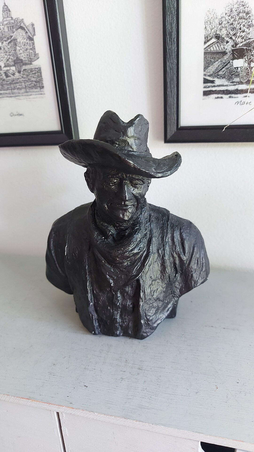 John Wayne Vintage Plaster Bust - Etsy