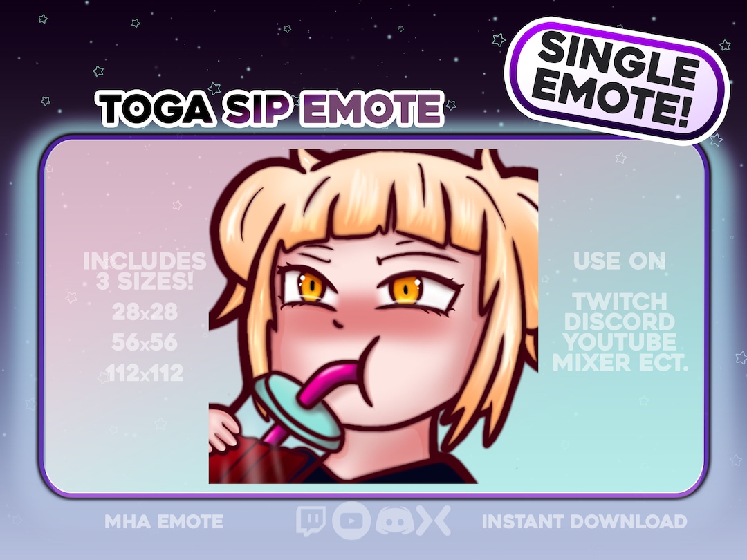 MHA TOGA SIP Emote - Anime Emote for Youtube, Discord, Twitch - Etsy