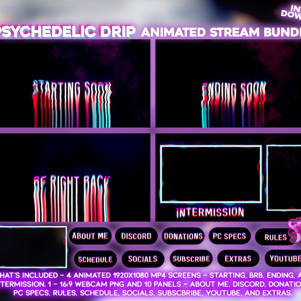 Psychedelic Twitch Overlay - Etsy