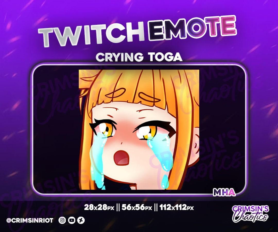 MHA Crying Toga Emote Anime Emote for Youtube Discord - Etsy