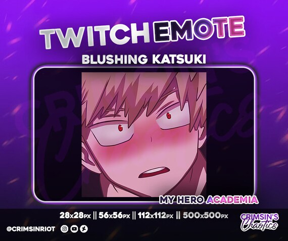 MHA Blushing Katsuki Emote Anime Emote for Youtube | Etsy