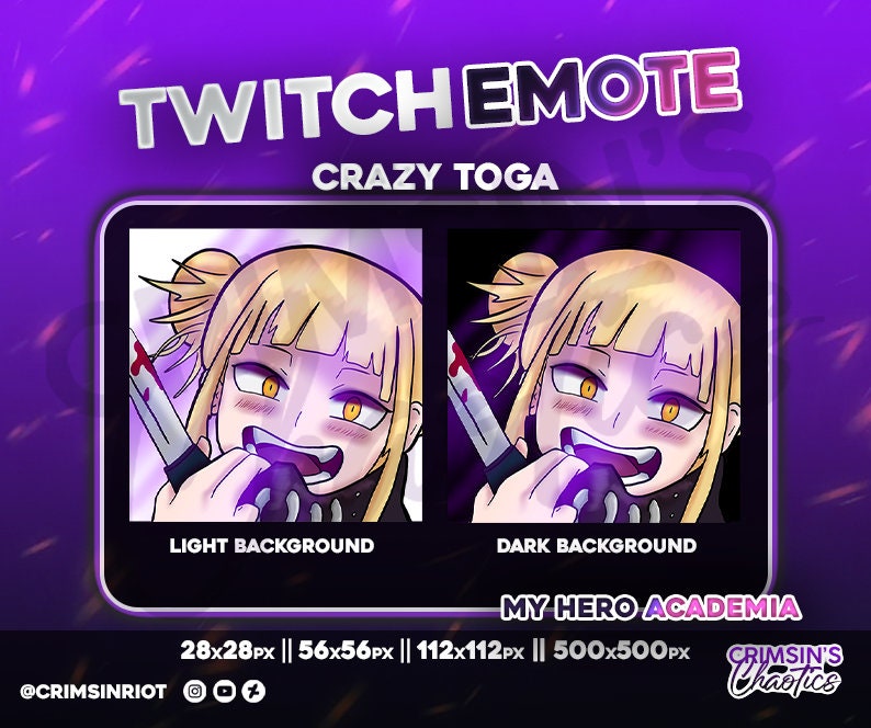 MHA Crazy Toga Emote Anime Emote for Youtube Discord | Etsy Denmark