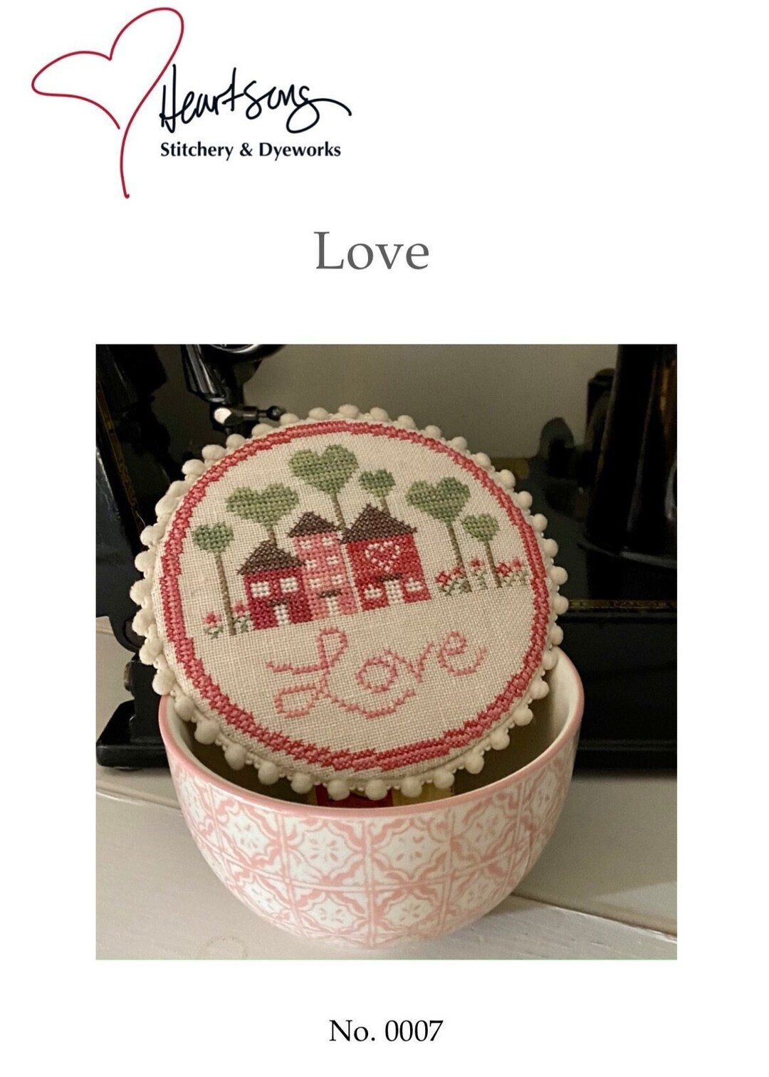 Love Bowl Topper Cross Stitch Pattern Digital PDF Heartsong Stitchery ...