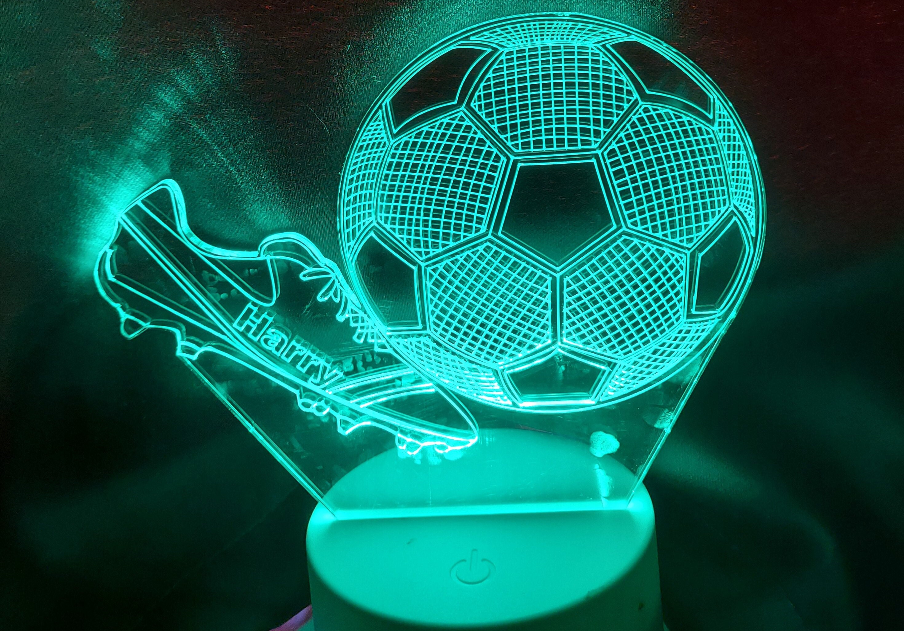 3D LED Personalised Football and Boot Kicking Sport Boys Kids | Etsy UK