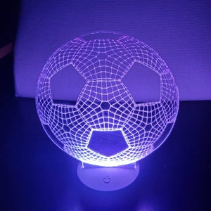 3D LED Football Lamp / Light Handmade in UK 16 Colours and - Etsy UK