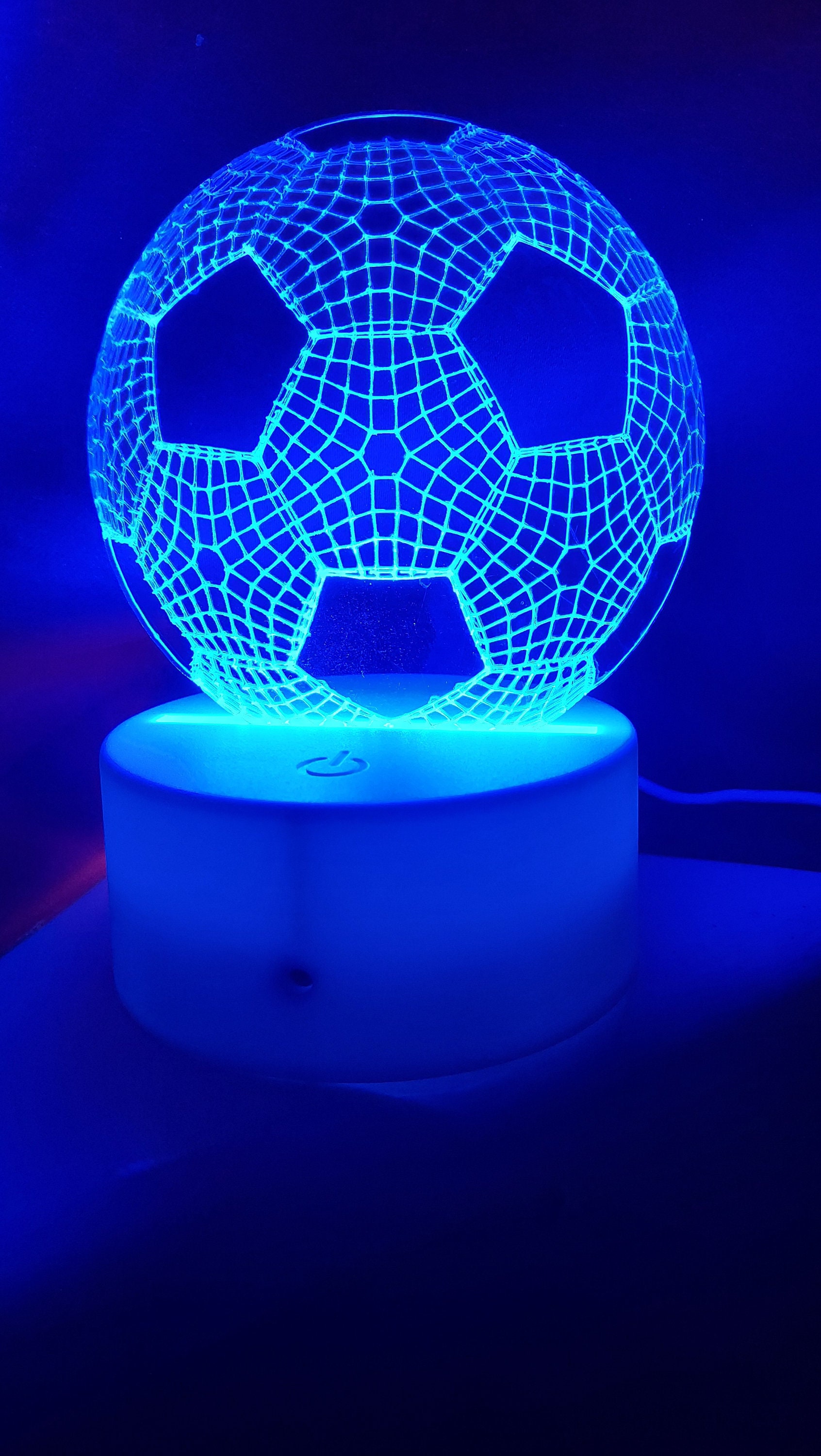 3D LED Football Lamp / Light Handmade in UK 16 colours and | Etsy