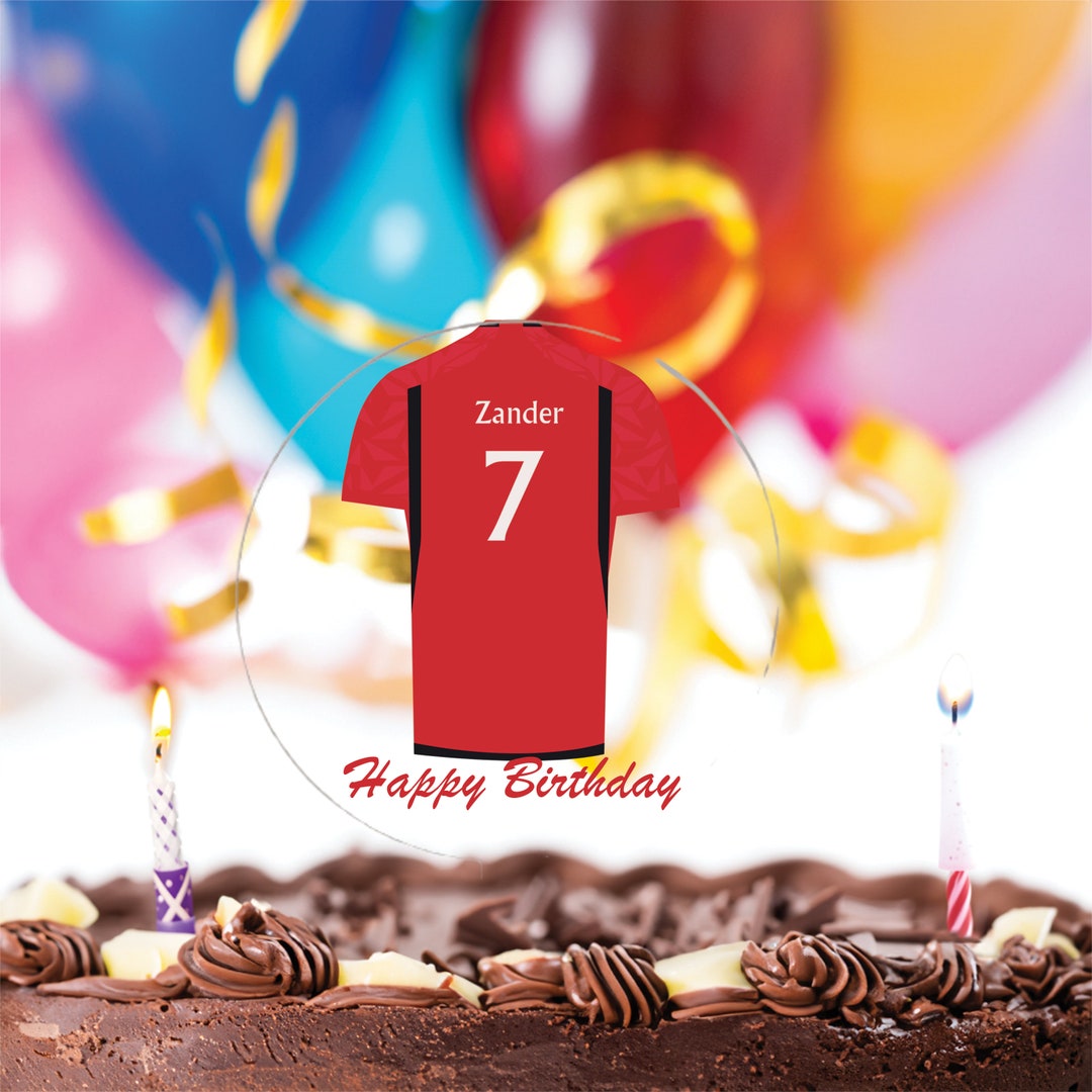 Personalised Football Shirt Cake Topper - Etsy