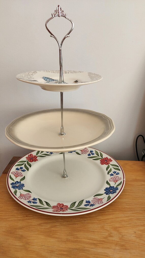 Unique Vintage 3 Tier Afternoon Tea / Cake Stand for Tea Room | Etsy UK