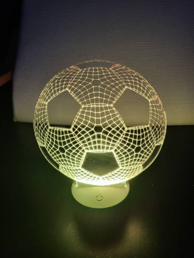 3D LED Football Lamp / Light Handmade in UK 16 Colours and - Etsy UK