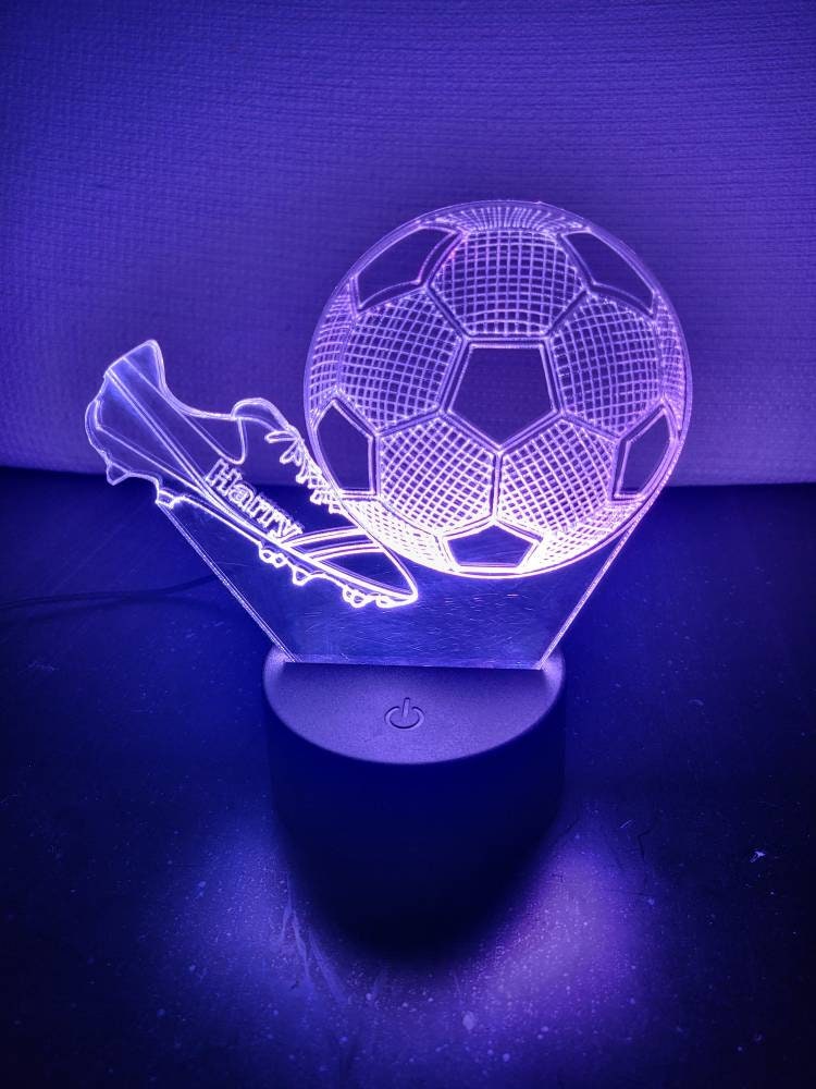 3D LED Personalised Football and Boot Kicking Sport Boys Kids - Etsy UK