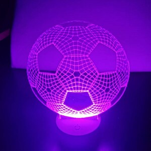 3D LED Football Lamp / Light Handmade in UK 16 Colours and - Etsy UK